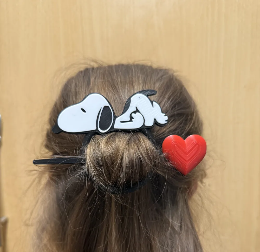 snoopy hair pin - Free 3D Print Model - MakerWorld