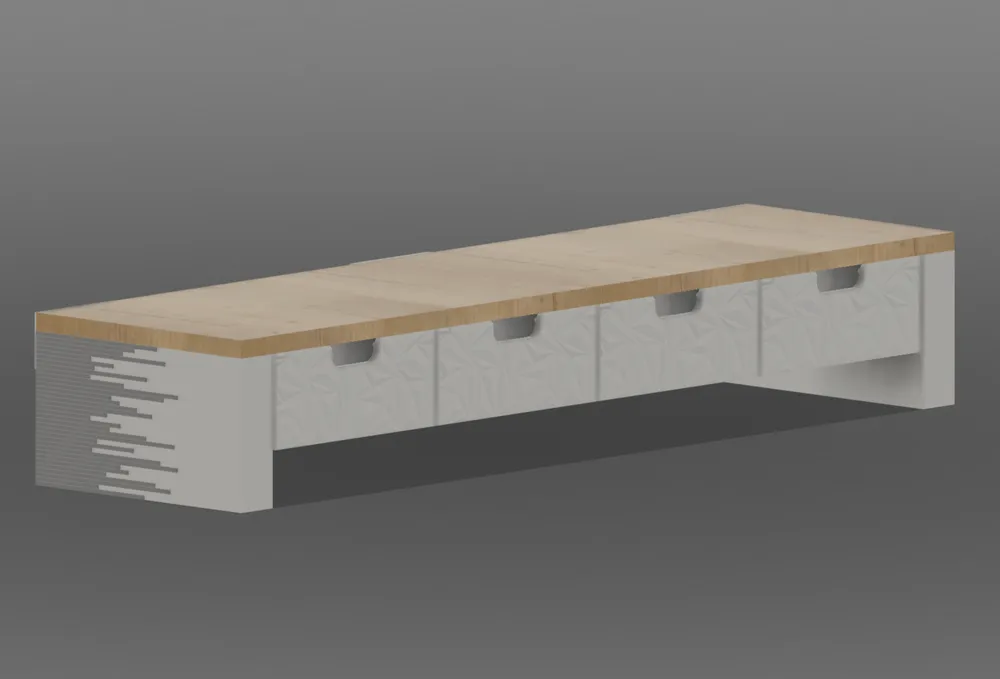 Large Modern Monitor Riser with Gridfinity Drawers by Tenmill ...