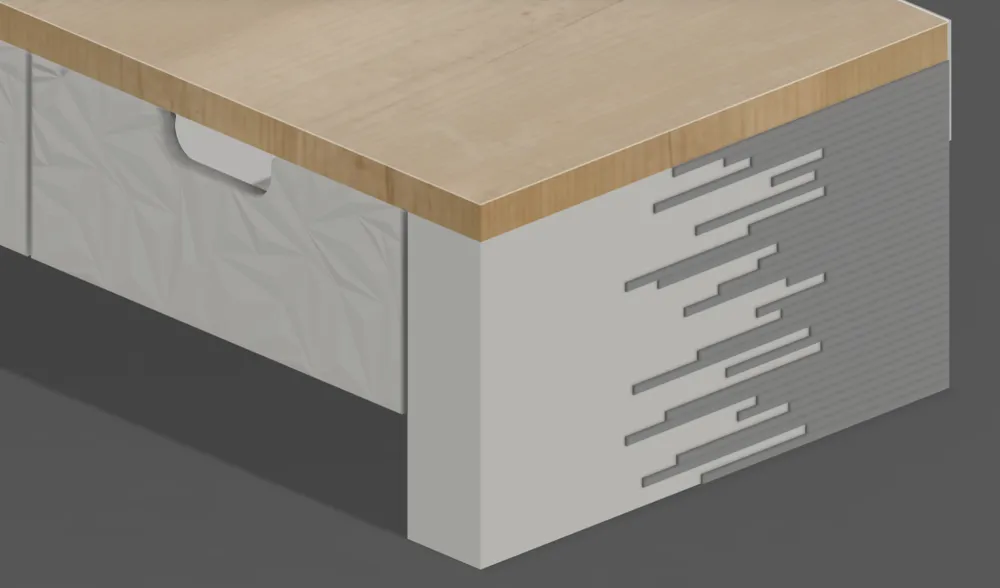 Large Modern Monitor Riser with Gridfinity Drawers by Tenmill ...