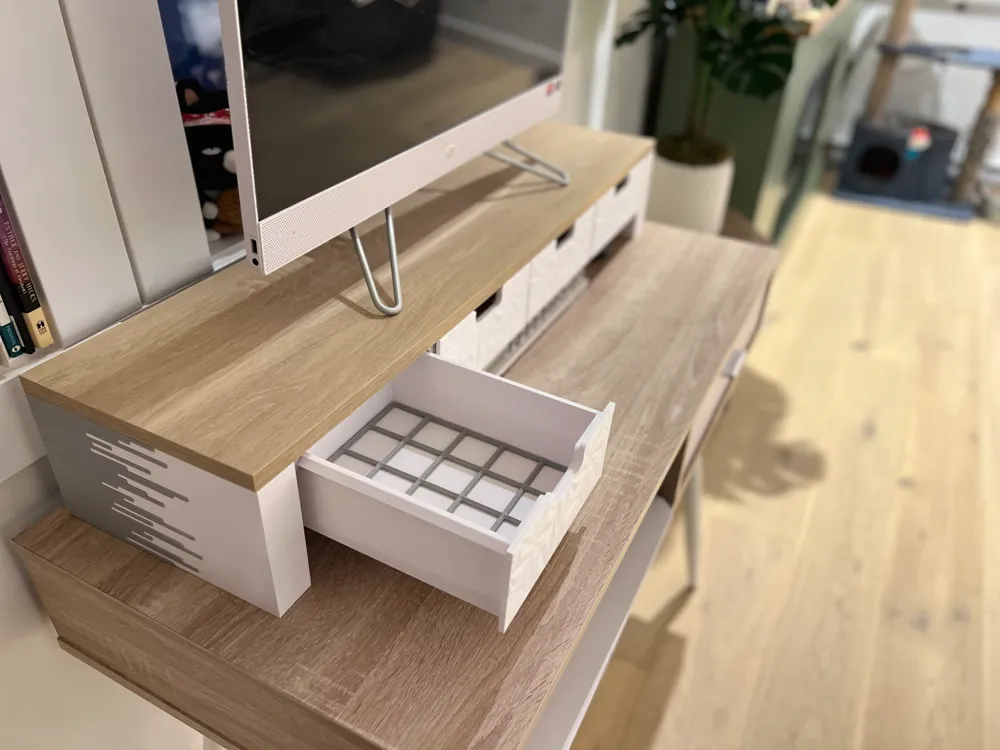 Large Modern Monitor Riser with Gridfinity Drawers by Tenmill ...