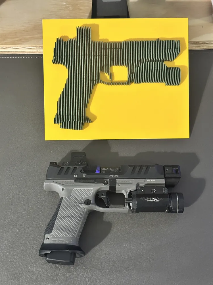 Walther PDP PRO SD Layered 3D Wall Art - Free 3D Print Model - MakerWorld