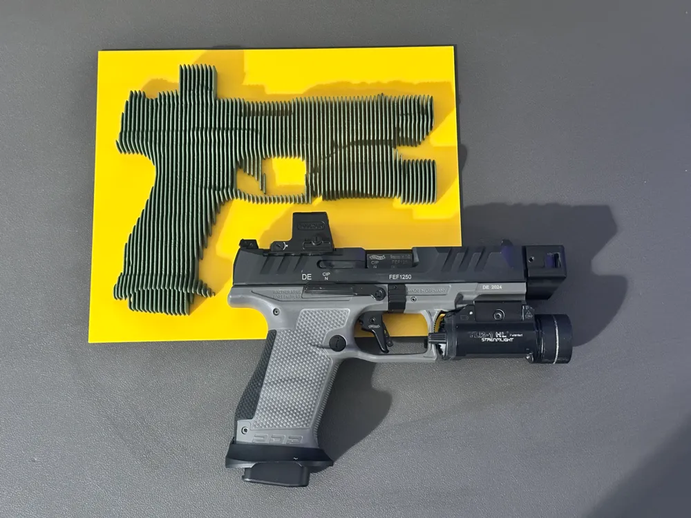 Walther PDP PRO SD Layered 3D Wall Art - Free 3D Print Model - MakerWorld