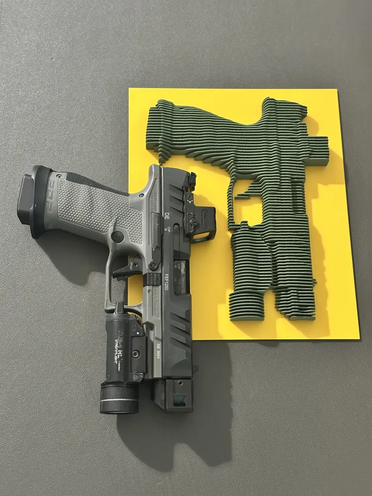 Walther PDP PRO SD Layered 3D Wall Art - Free 3D Print Model - MakerWorld