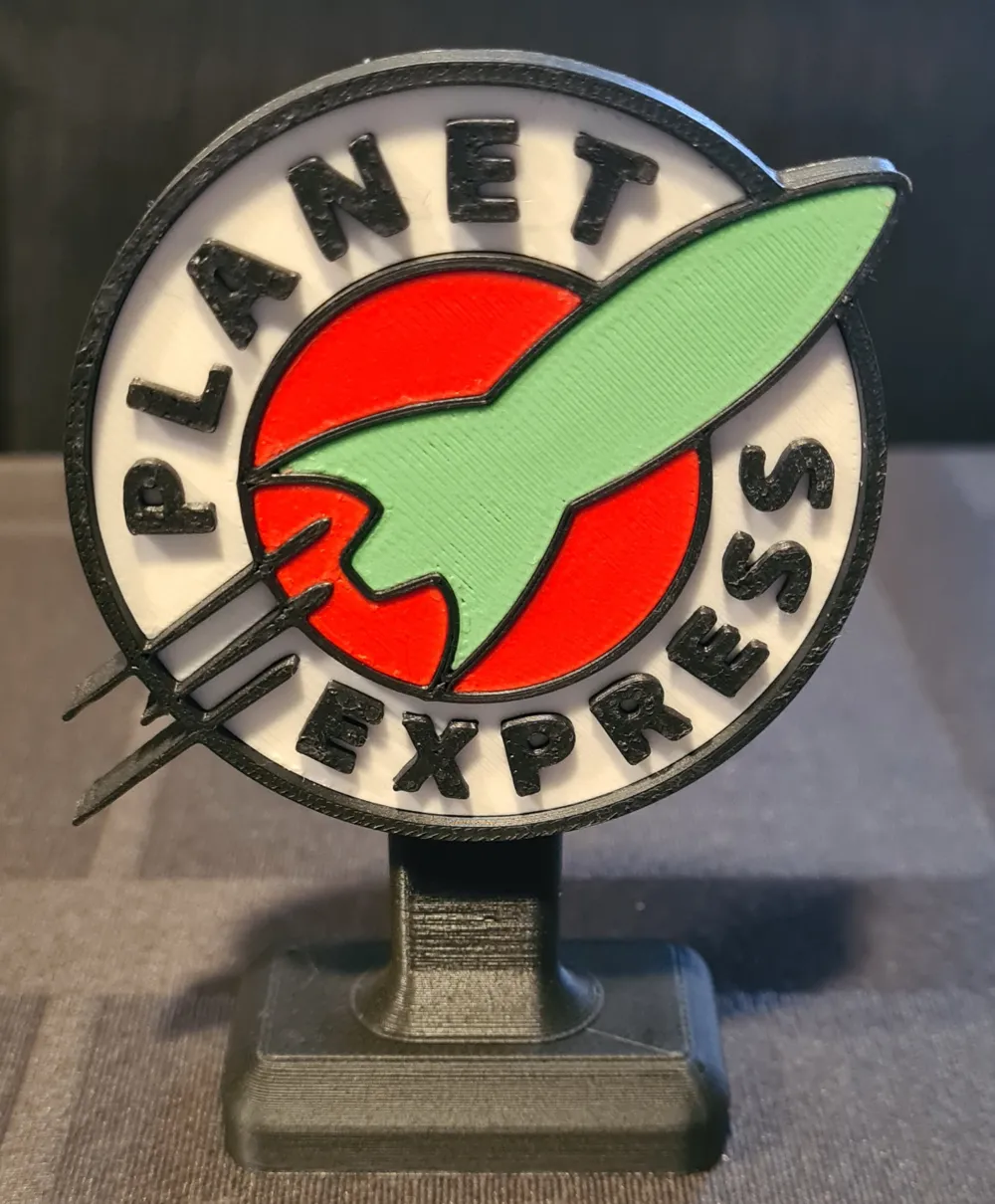 Futurama Planet Express logo / sign with stand by Henrik_T - MakerWorld