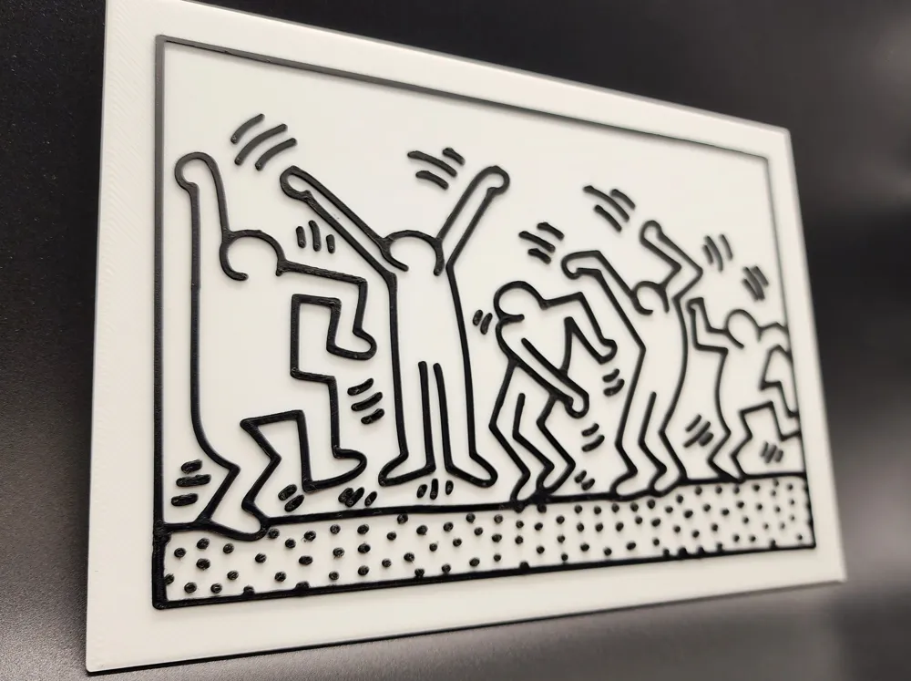 Dancing Figures by Keith Haring 2 Color by TripleGWorkshop - MakerWorld