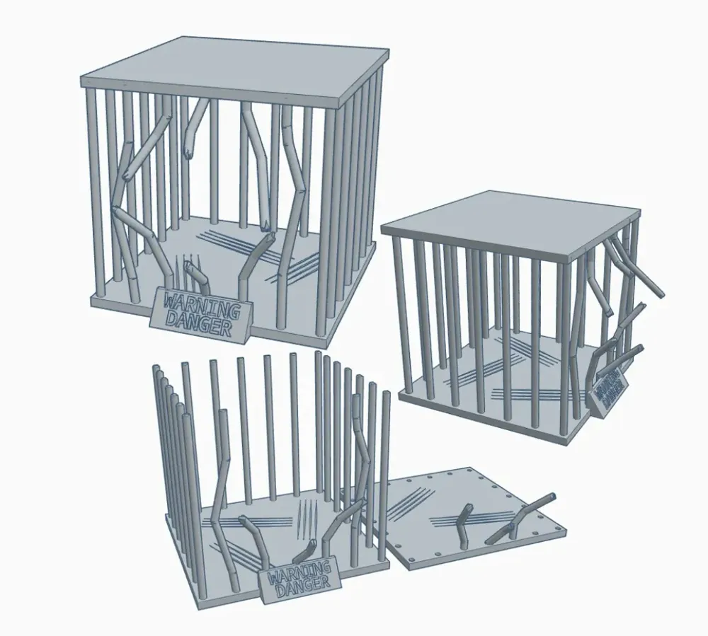Escaped Monster Cage 2-piece Halloween Decoration - No Supports by ...