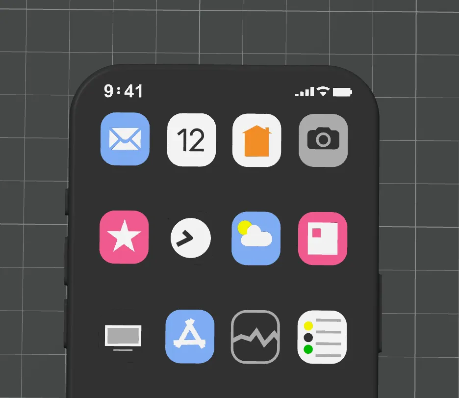Dimensionally Accurate iPhone 15 Pro with apps - Free 3D Print Model ...