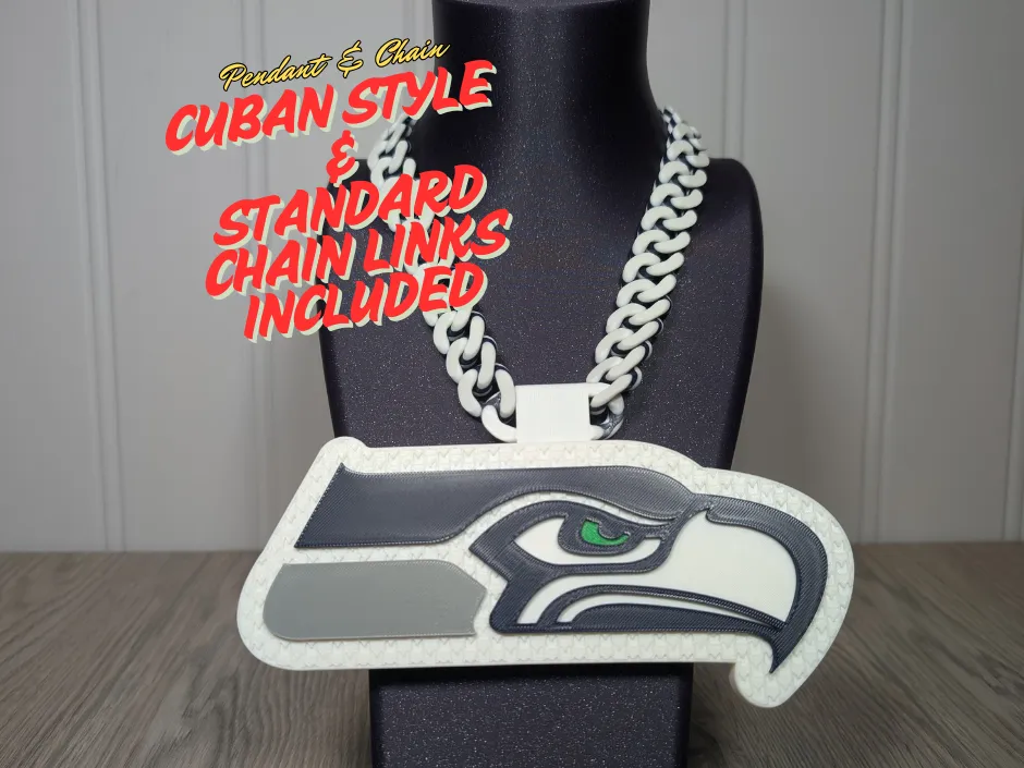 Seattle Seahawks Oversized Pendant and Chain - Free 3D Print Model ...