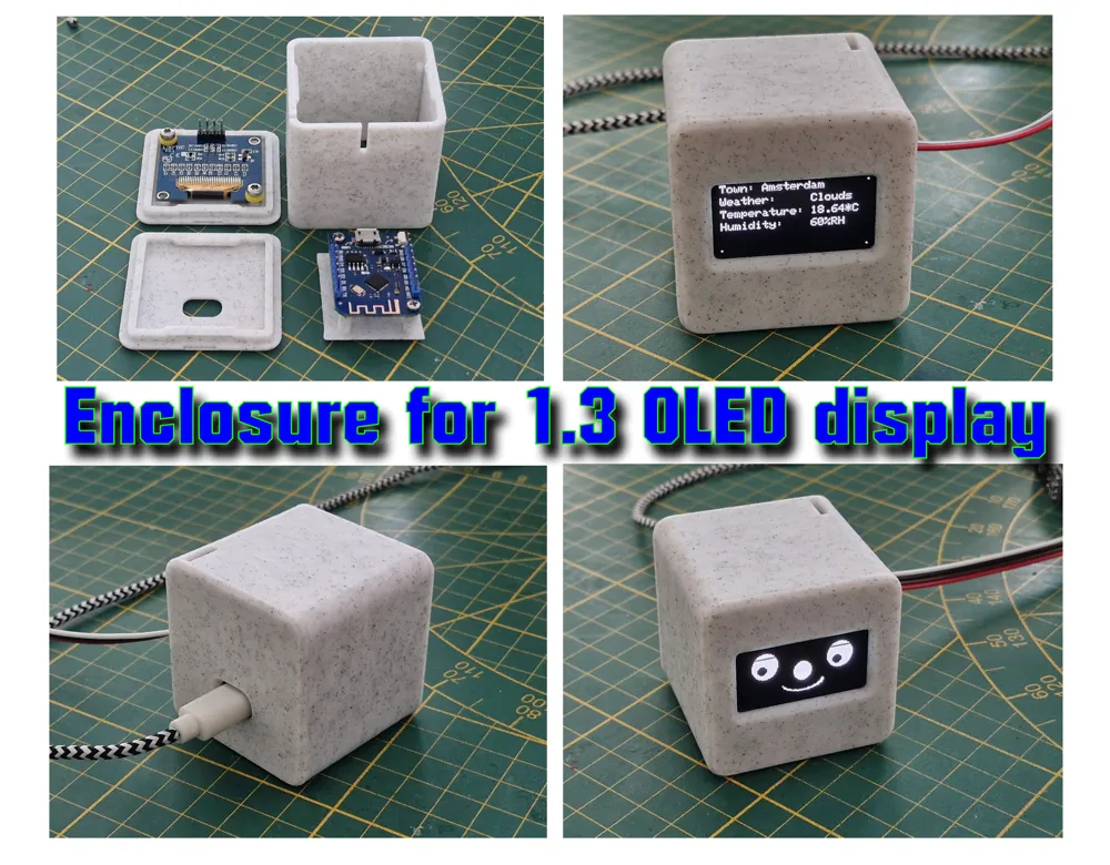 Enclosure For 1 3oled Display By 3d Maker Makerworld Download Free 3d