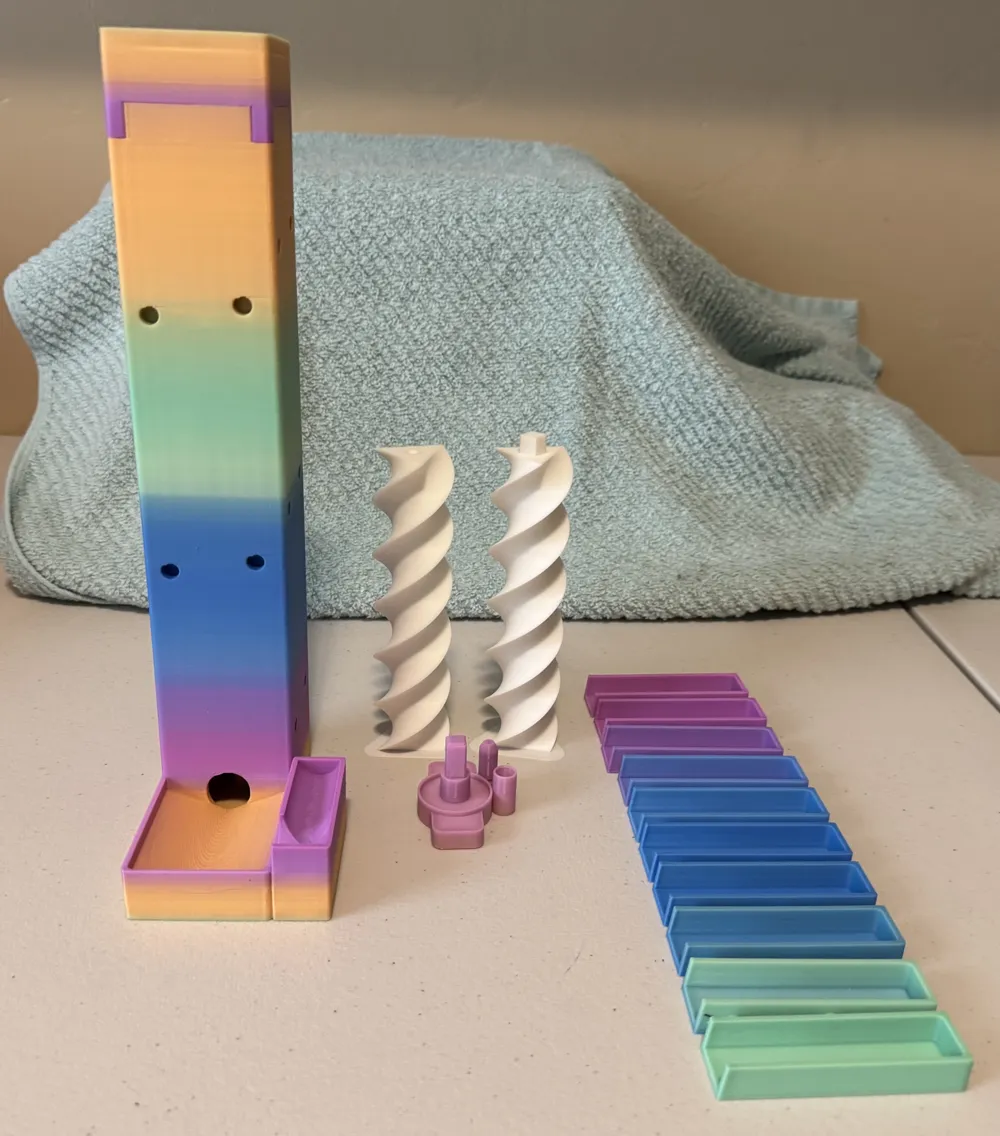 Spiral Lift Tower Marble Run - Free 3D Print Model - MakerWorld