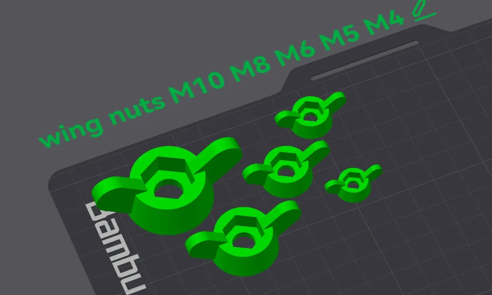 Wing nuts M10 M8 M6 M5 M4 - Free 3D Print Model - MakerWorld