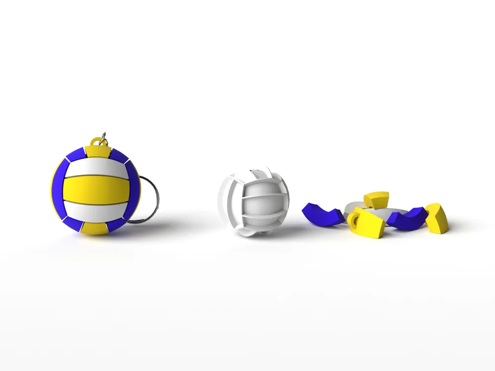 Multicolor Volley Ball Keychain | No AMS needed! - Free 3D Print Model ...