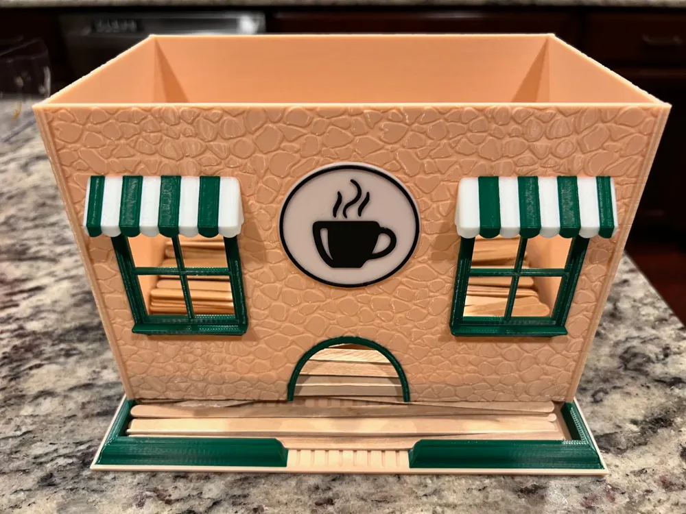 Coffee Stir Stick Dispenser House by djngnear - MakerWorld