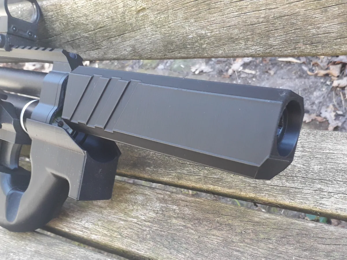 Rectangular Airgun Suppressor .22 (1/2"-28 UNEF) - Free 3D Print Model ...