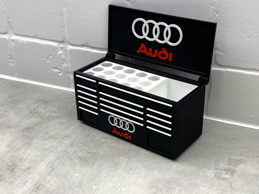 Audi inspired Desk Toolbox Pen holder organizer - Free 3D Print Model ...