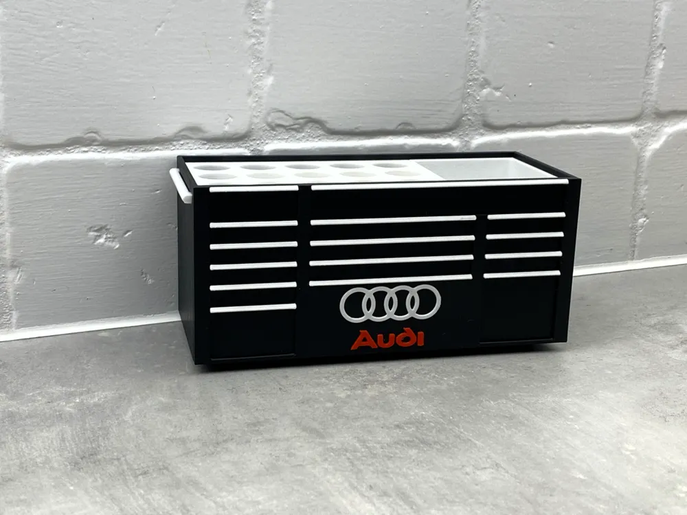 Audi inspired Desk Toolbox Pen holder organizer - Free 3D Print Model ...