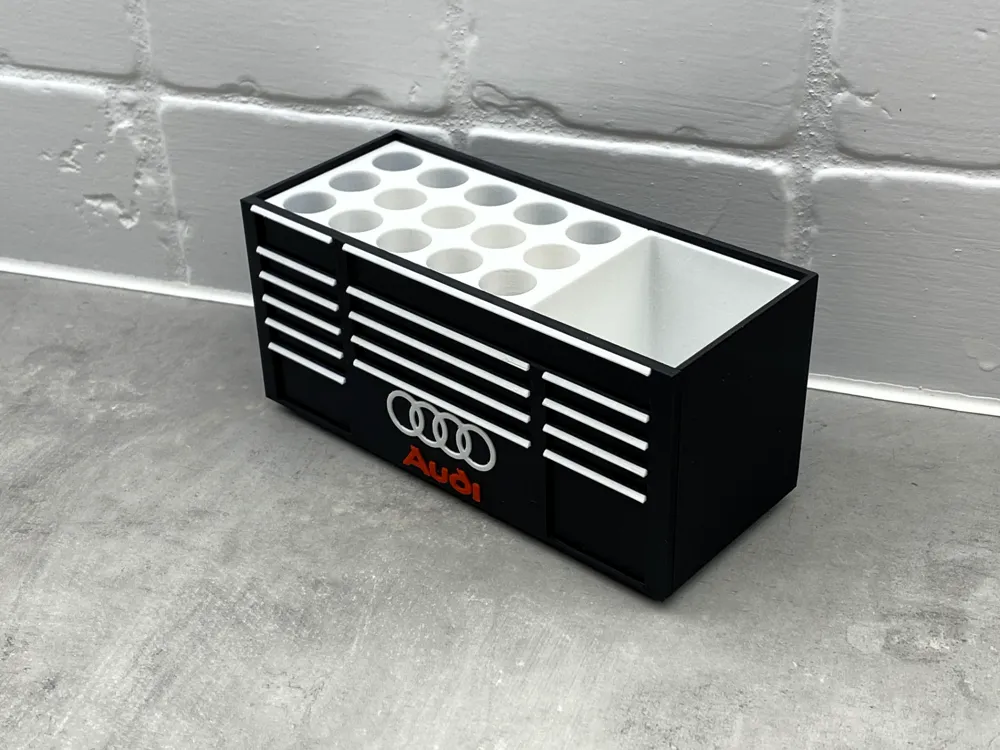 Audi inspired Desk Toolbox Pen holder organizer - Free 3D Print Model ...