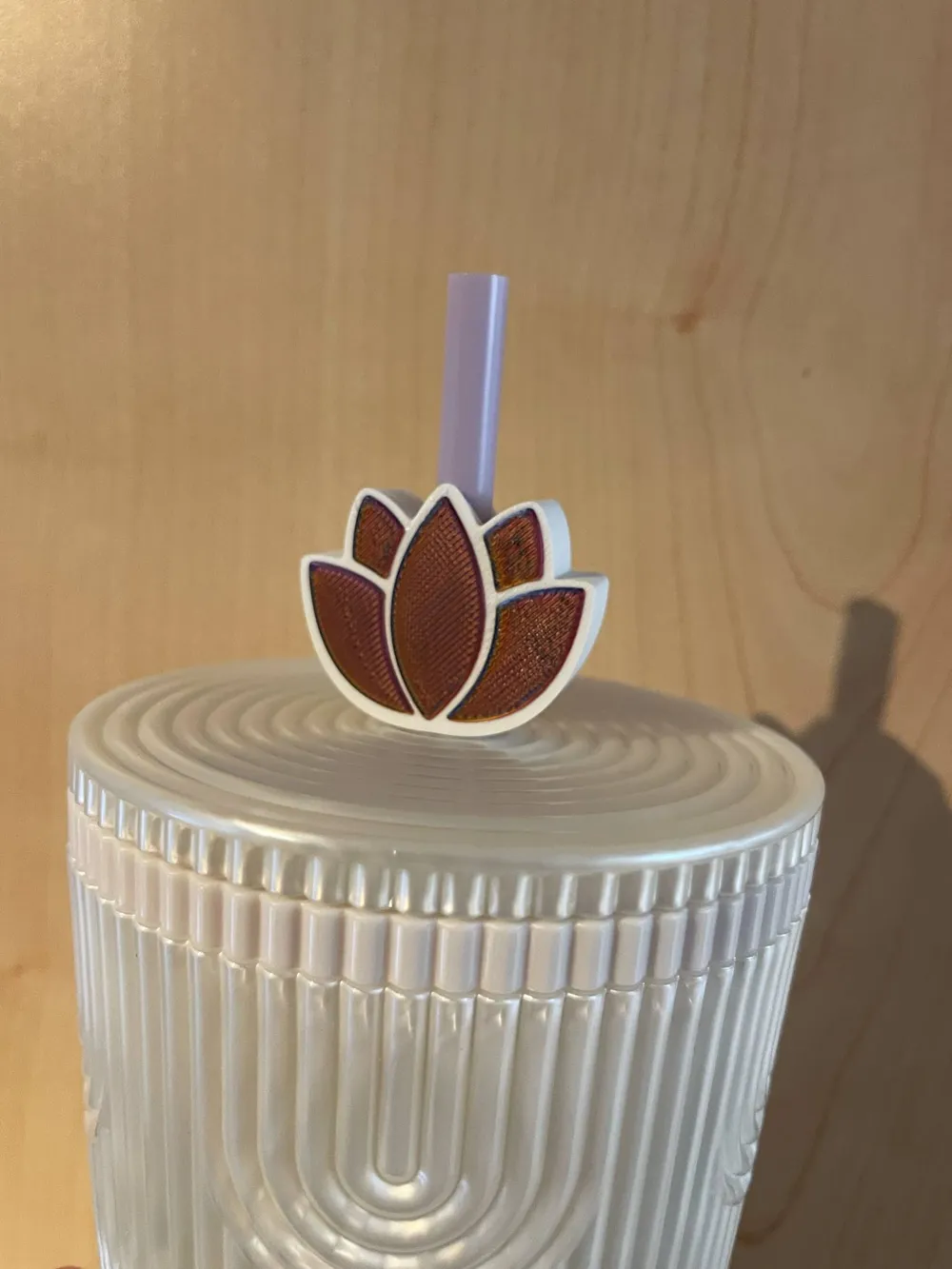 Cute Lotus Straw Topper - Free 3D Print Model - MakerWorld