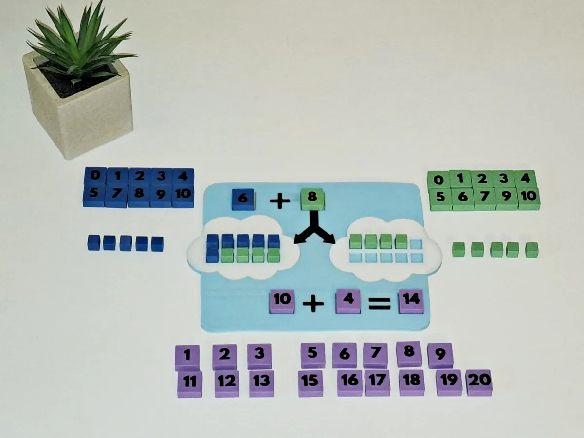 Math game Addition sums up to 20 with bridging and number splitting ...