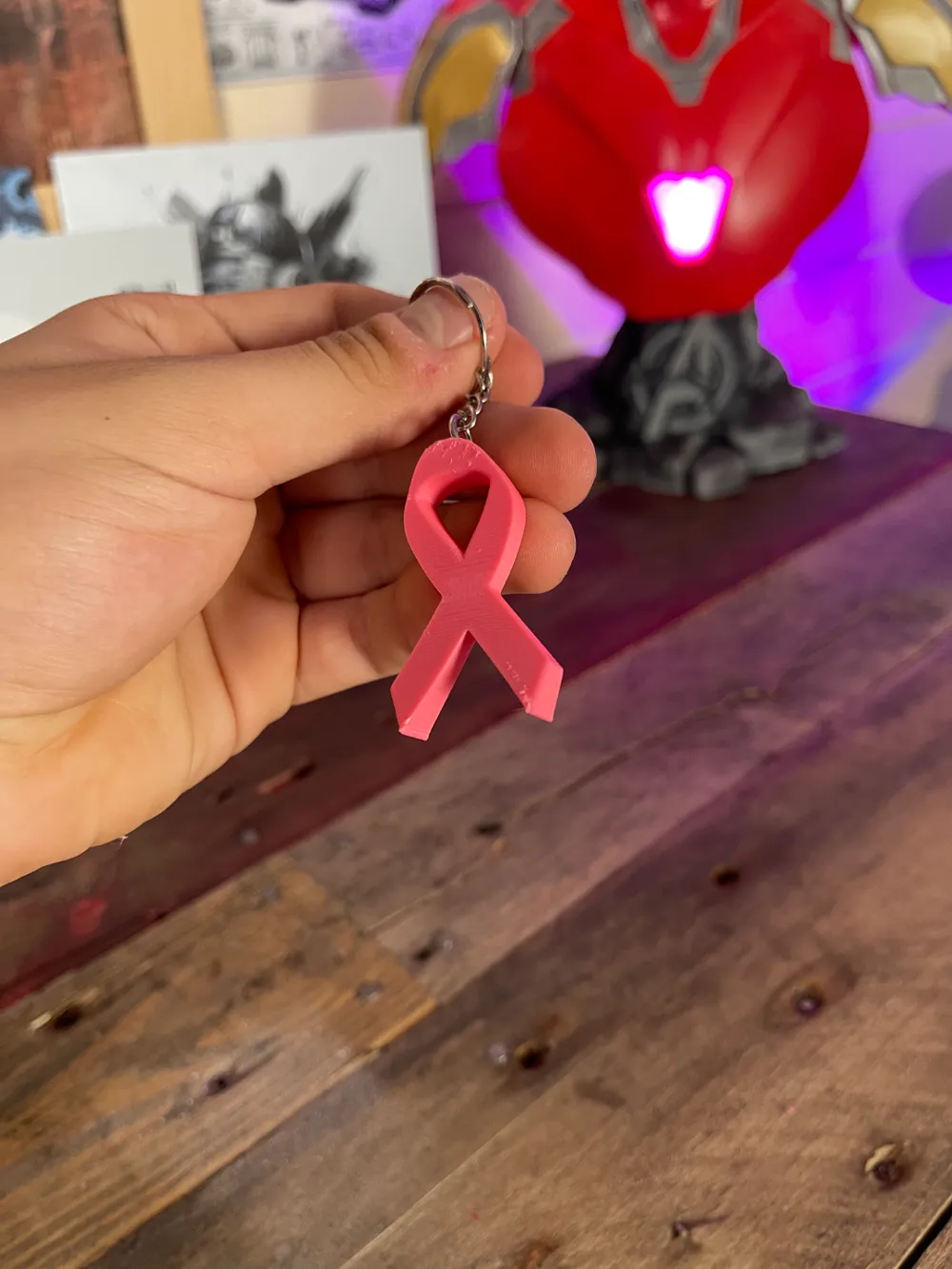 Ruban octobre rose/pink october ribbon (keychain) by Giuzp3dMakerWorld ...