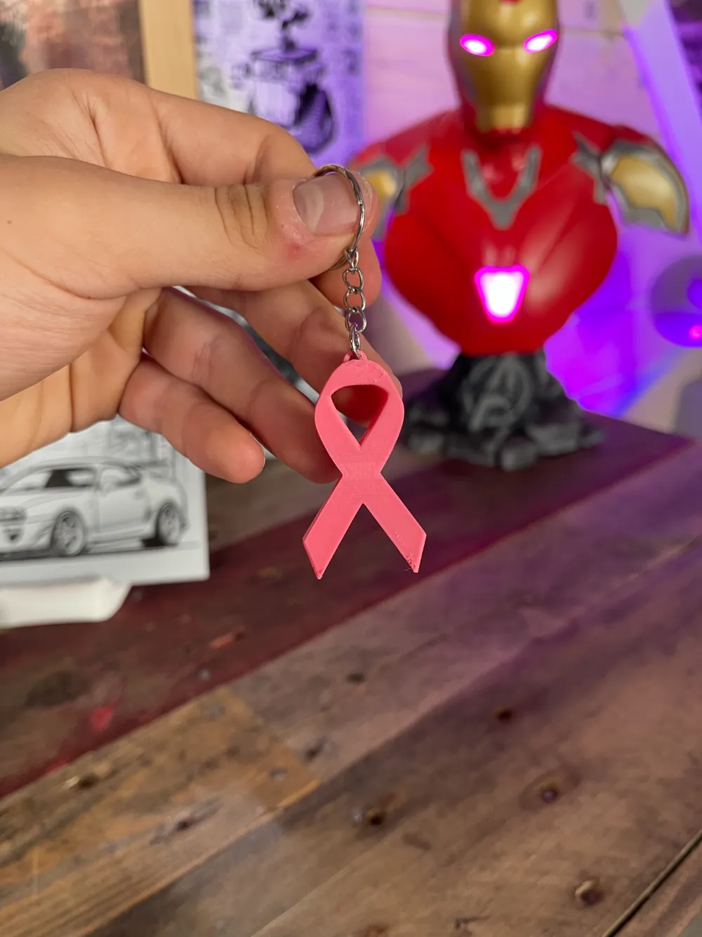 Ruban octobre rose/pink october ribbon (keychain) by Giuzp3dMakerWorld ...