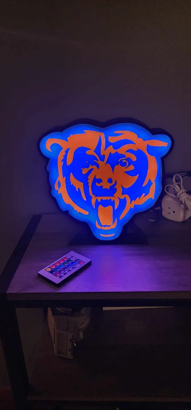 Chicago Bears Light box by TriDimension Printworks - MakerWorld