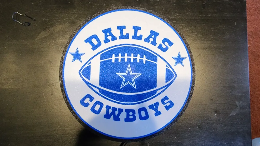 Dallas Cowboys - Round LED Light Box (retro look) by MayHem - MakerWorld