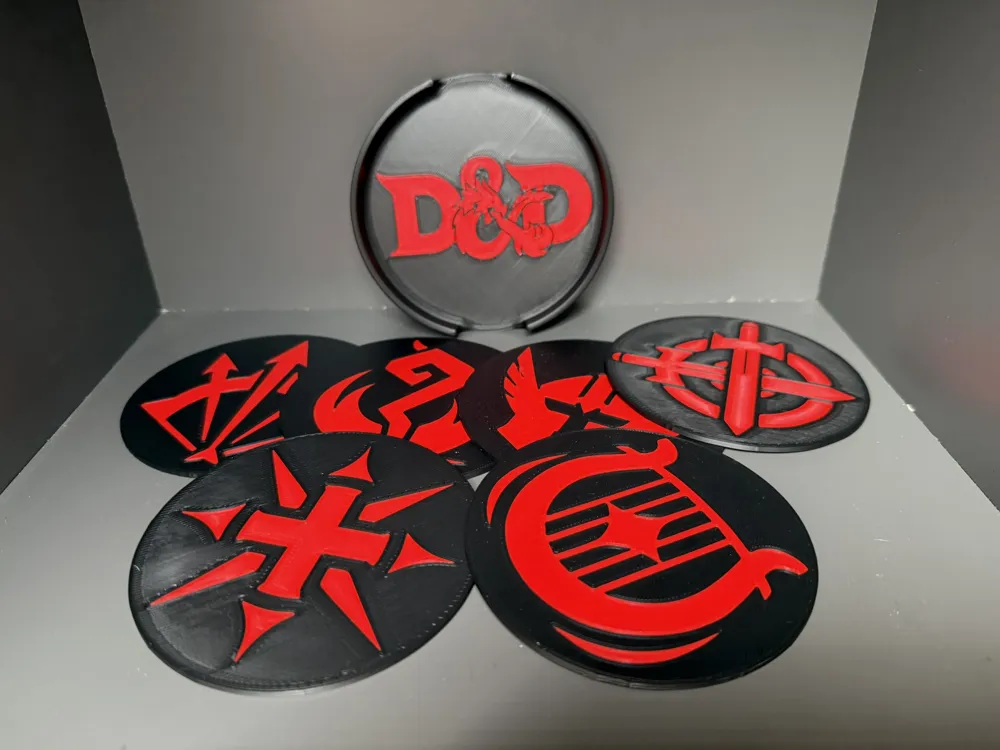 Set of 6 Dungeons and Dragons DND Coasters by Mysstra hueforge 3Dart ...