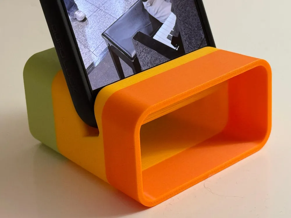 Smartphone Stand with Amplifier landscape and portrait - Free 3D Print ...