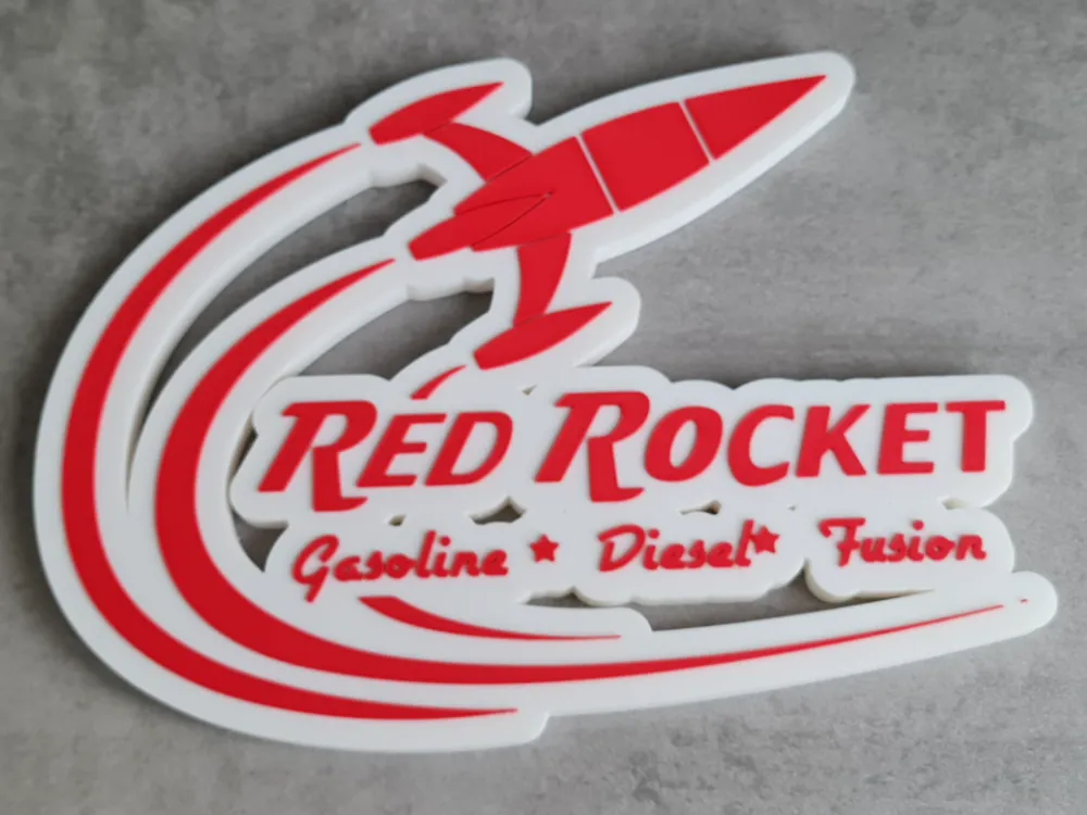 Red Rocket Fallout logo / sign - Free 3D Print Model - MakerWorld
