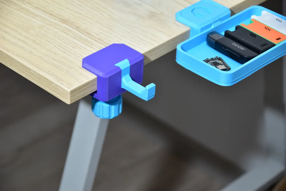 Modular desktop hangers-Desktop trash cans（桌面垃圾桶） - Free 3D Print Model ...