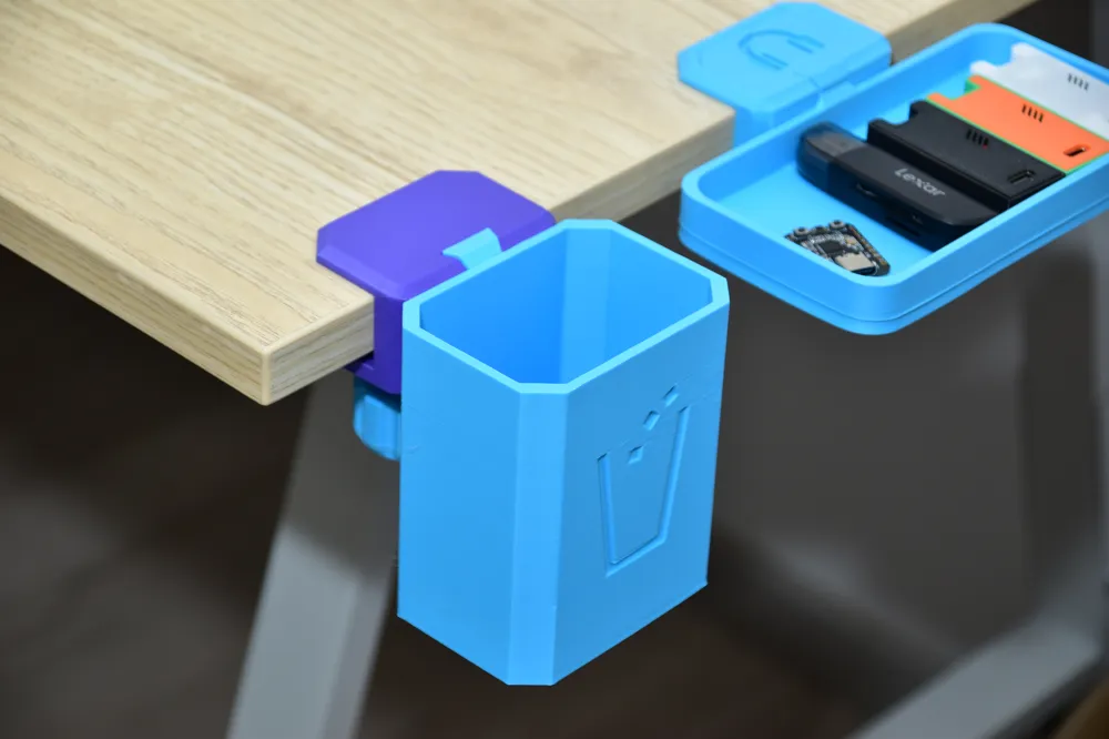Modular desktop hangers-Desktop trash cans（桌面垃圾桶） - Free 3D Print Model ...