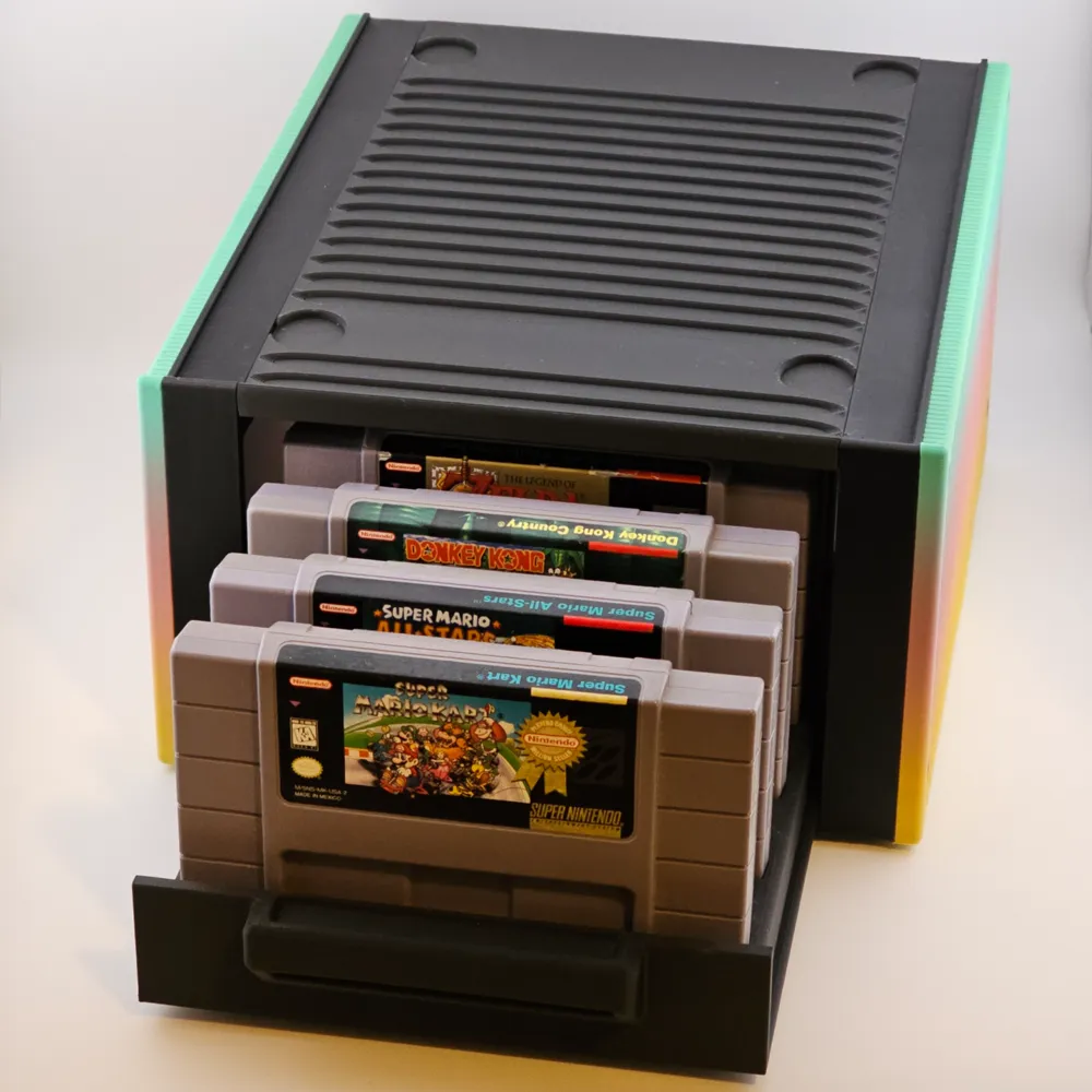 SNES Console Stand With Game Drawer For Cartridges by Printy Boi ...