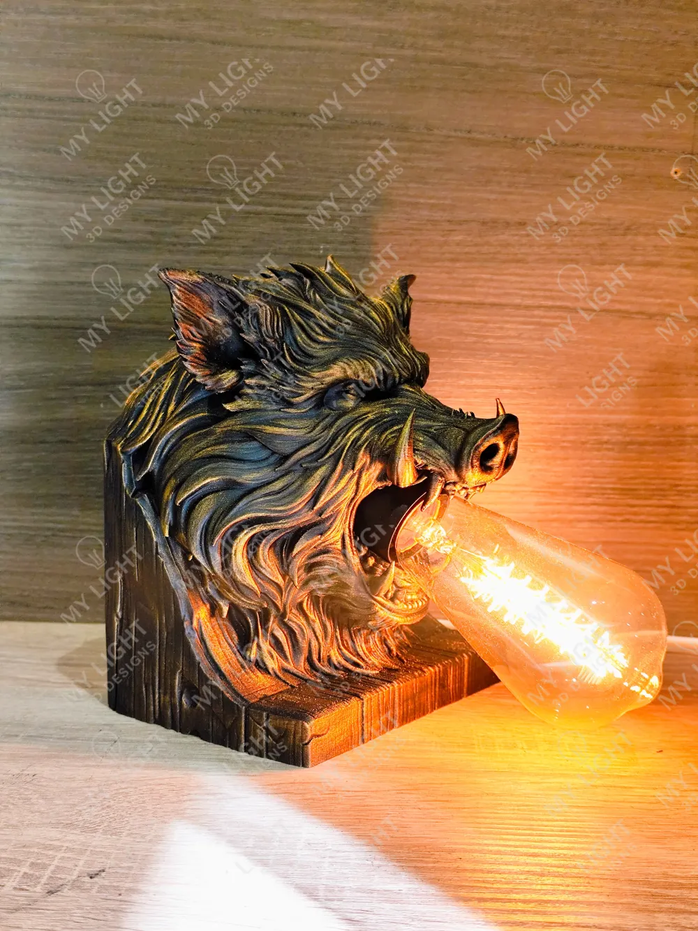 Wild Boar Lamp – Wooden Animal Collection - Free 3D Print Model ...