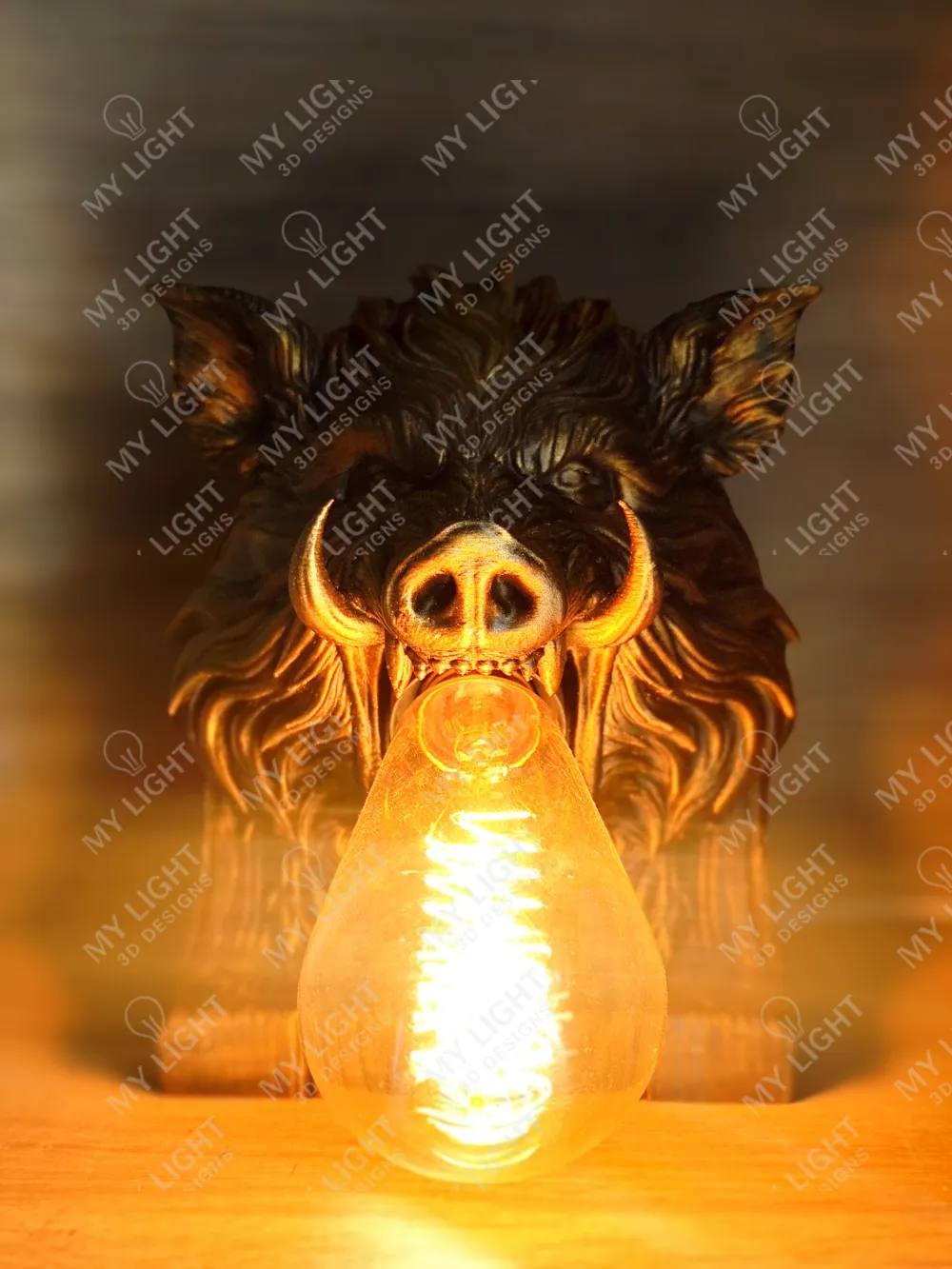 Wild Boar Lamp – Wooden Animal Collection - Free 3D Print Model ...