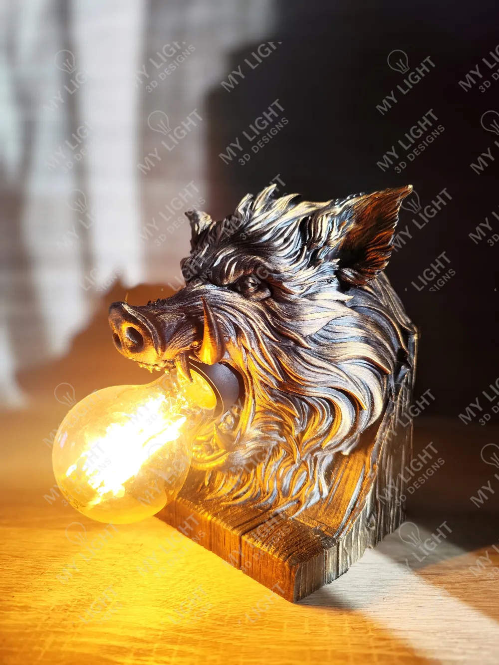 Wild Boar Lamp – Wooden Animal Collection - Free 3D Print Model ...
