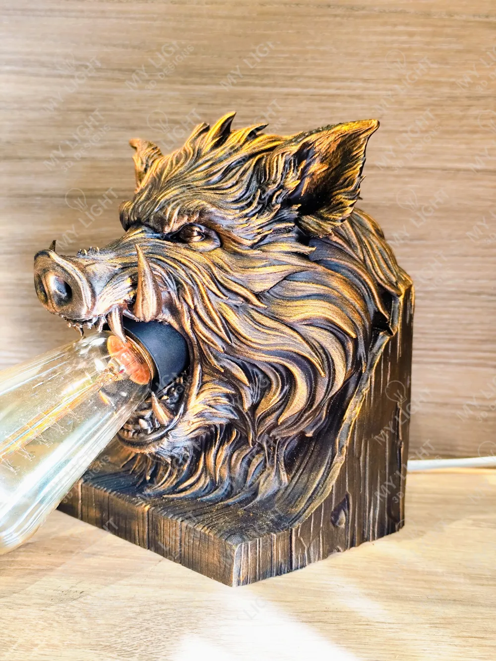 Wild Boar Lamp – Wooden Animal Collection - Free 3D Print Model ...