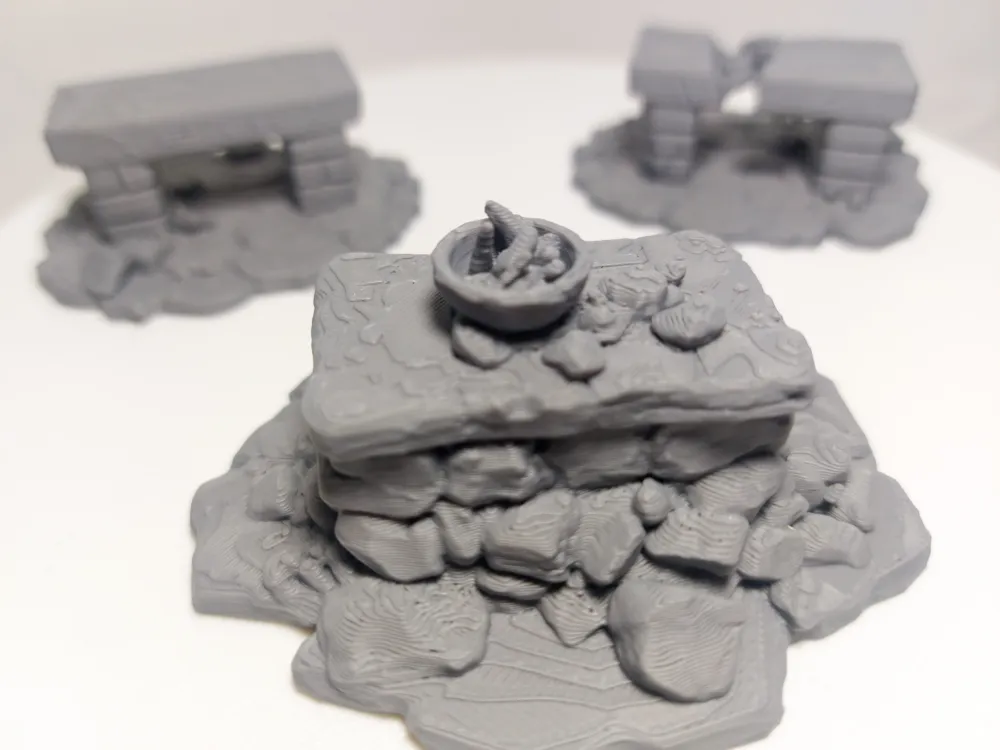 Stone Ritual Altars – Fantasy Ruins Scenery - Free 3D Print Model ...