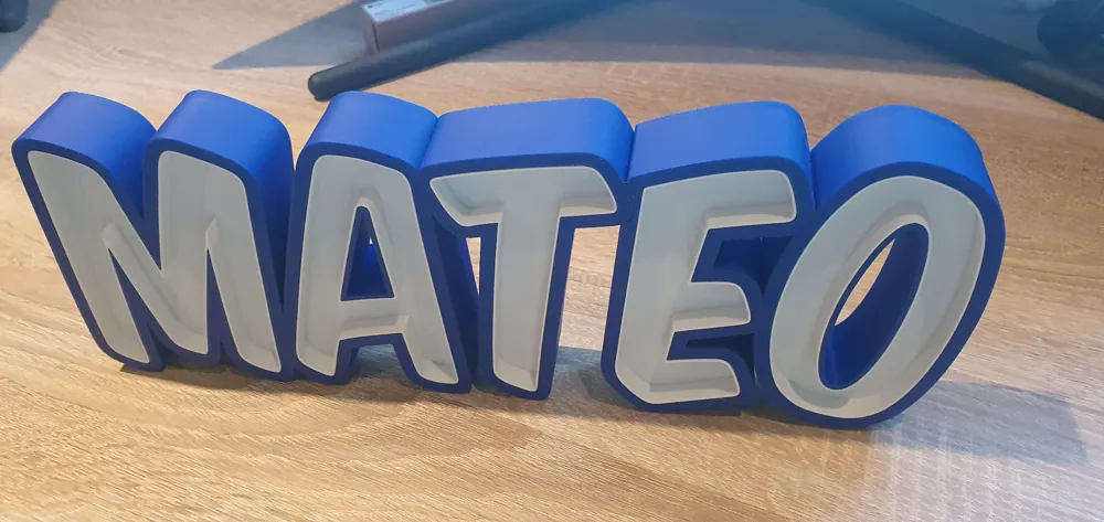 Namenslampe Lightbox Mateo Letters by Flexn-3D - MakerWorld