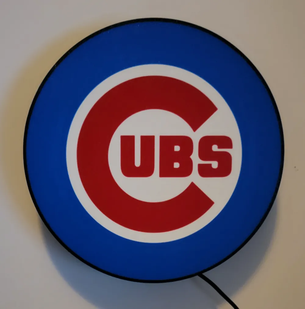 Chicago Cubs Logo LED Lightbox by Ronzoguy - MakerWorld