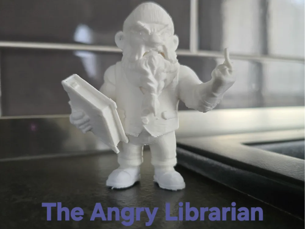 Rude Librarian Gnome Figurine Middle Finger - Free 3D Print Model ...