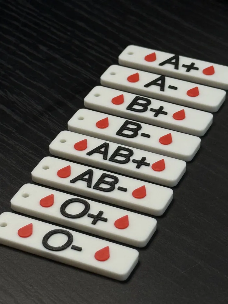 Bloodtype Awareness Keychain - Free 3D Print Model - MakerWorld