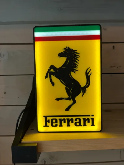 Ferrari Rectangle Logo LED Box by PhV3DWorks - MakerWorld