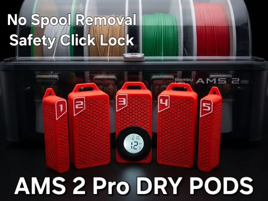 AMS 2 Pro Dry Pods – No Spool Removal - Free 3D Print Model - MakerWorld