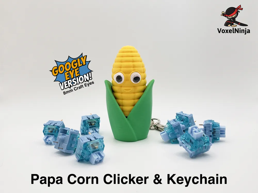 Papa Corn Clicker & Keychain by Voxel Ninja MakerWorld: Download Free ...