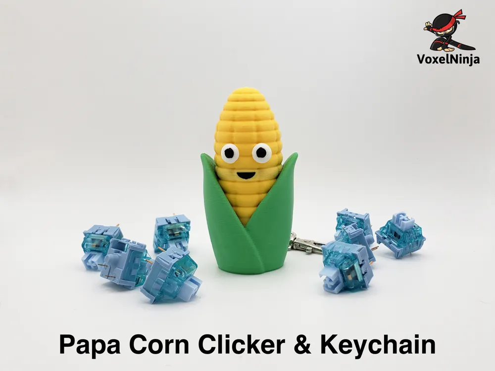 Papa Corn Clicker & Keychain by Voxel Ninja MakerWorld: Download Free ...