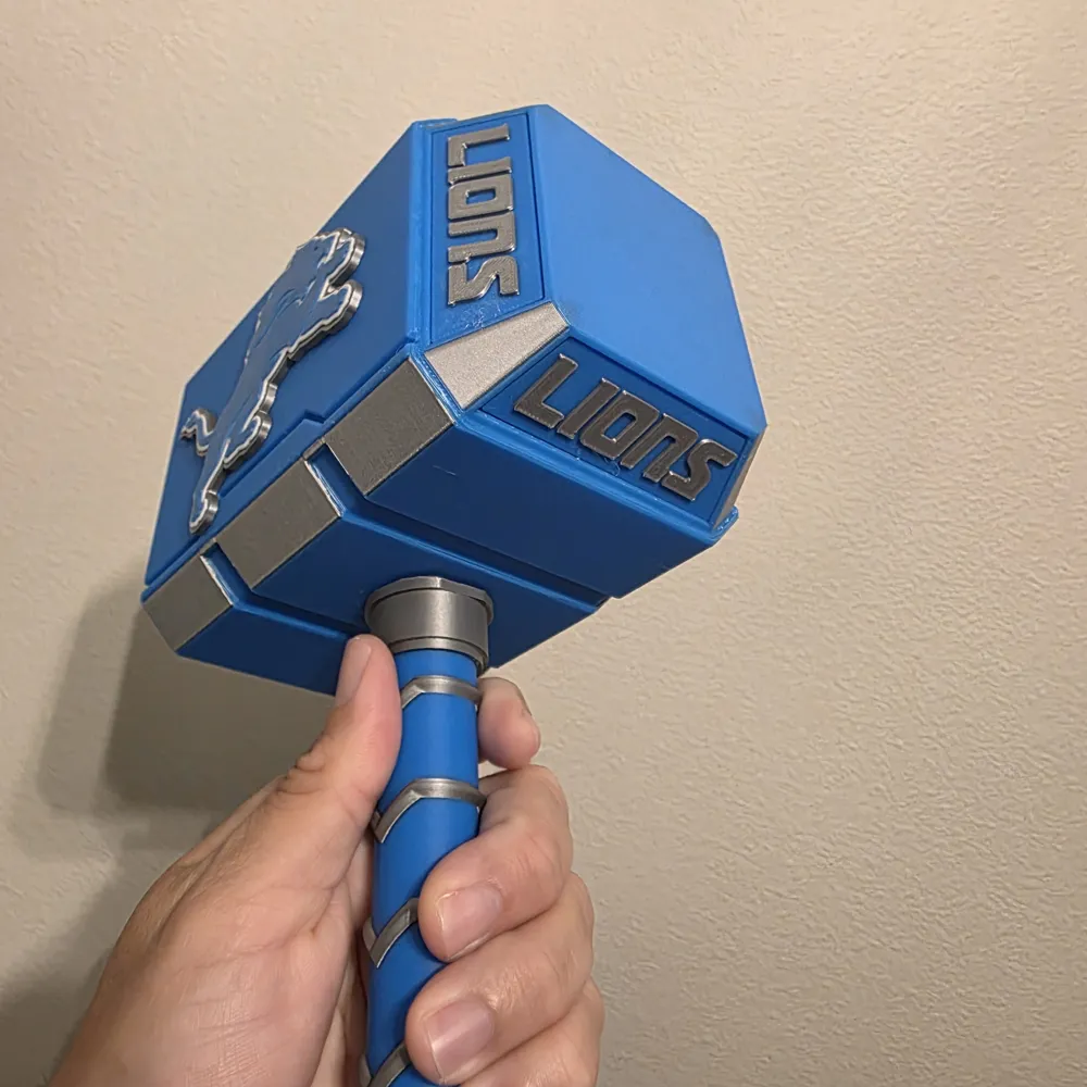 Detroit Lions Thor Hammer Inlays - Free 3D Print Model - MakerWorld
