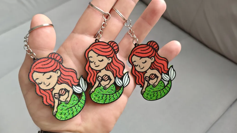Cute Mermaid - Keychain - Free 3D Print Model - MakerWorld