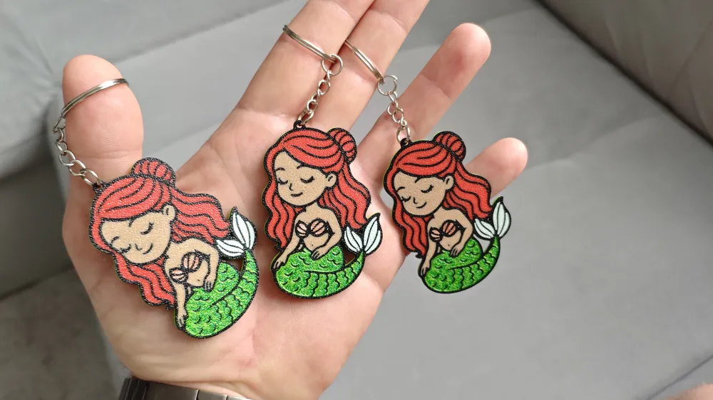 Cute Mermaid - Keychain - Free 3D Print Model - MakerWorld