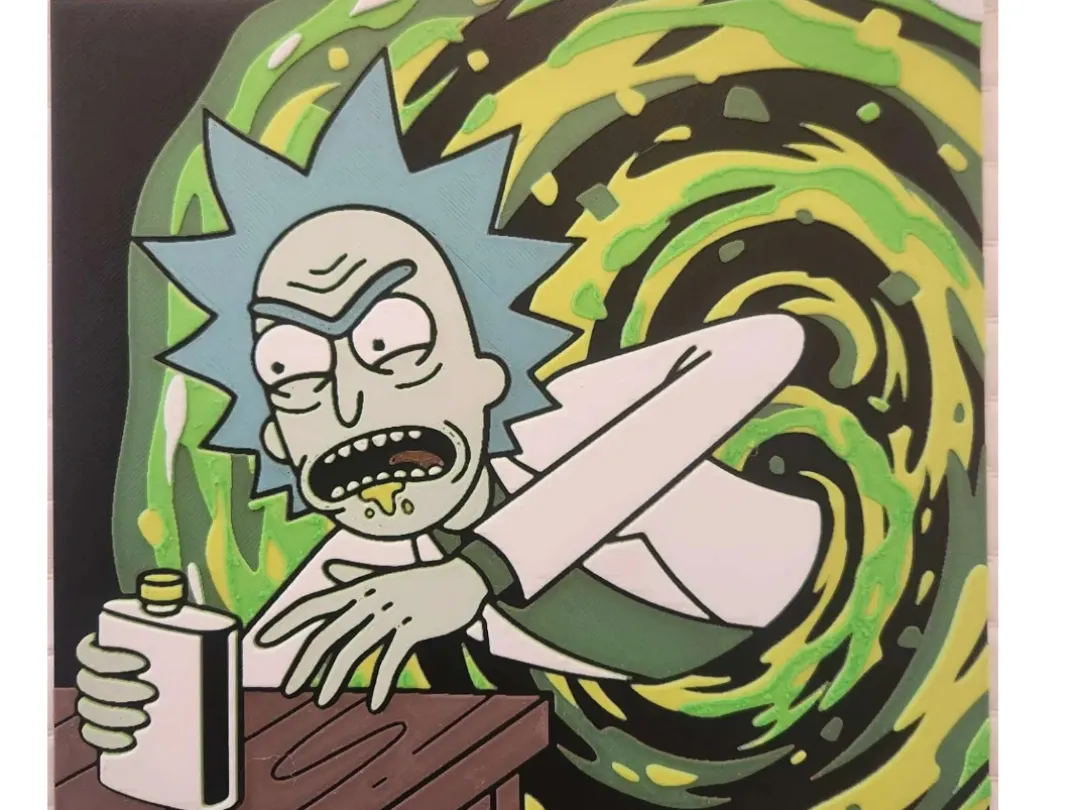 Rick Sanchez - Rick and Morty 200x200 hueforge - Free 3D Print Model ...
